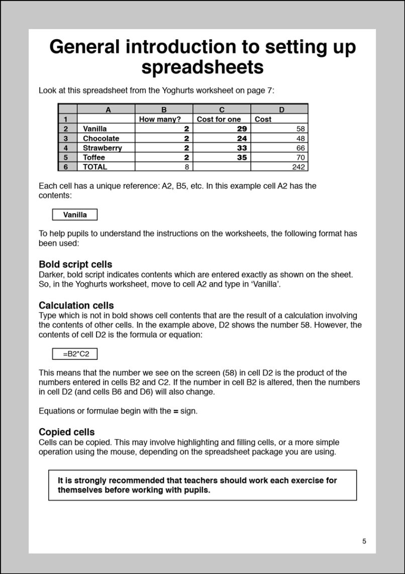 Improving Numeracy Through Spreadsheets