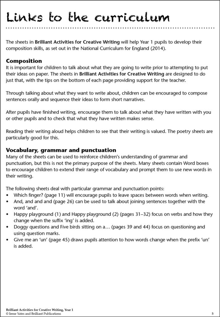 Brilliant Activities for Creative Writing, Year 1