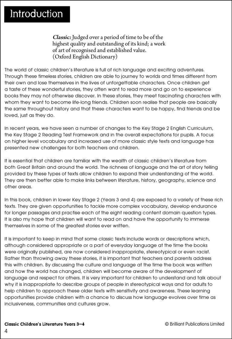 Developing Reading Comprehension Skills Years 3–4: Classic Childrenʼs ...