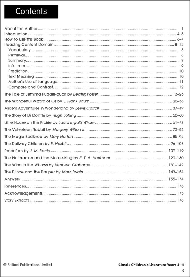 Developing Reading Comprehension Skills Years 3–4: Classic Childrenʼs ...