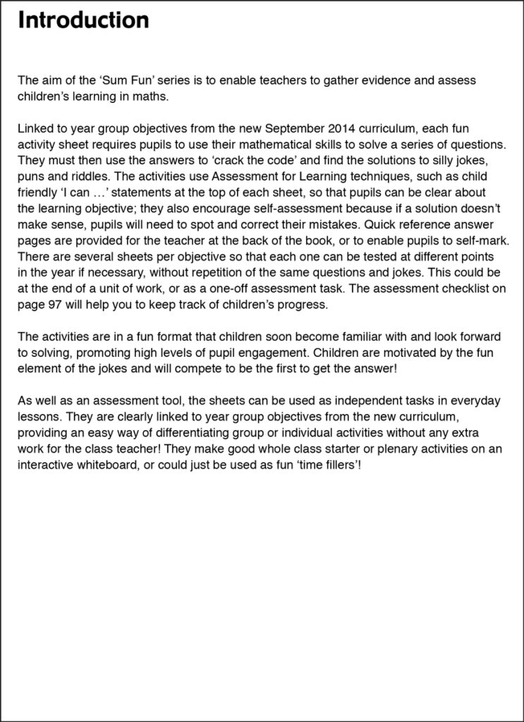 Sum Fun Maths Assessment for 5–7 Year Olds