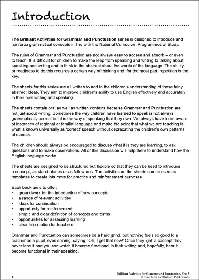 Brilliant Activities for Grammar and Punctuation, Year 5