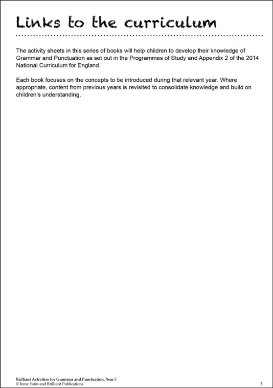 Brilliant Activities for Grammar and Punctuation, Year 5