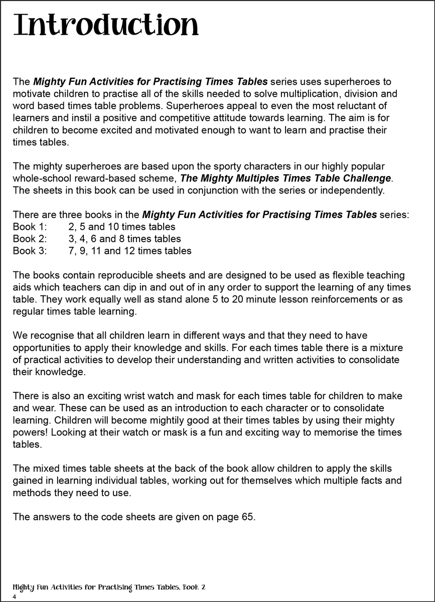 Mighty Fun Activities For Practising Times Tables Book 2 3 4 6 And