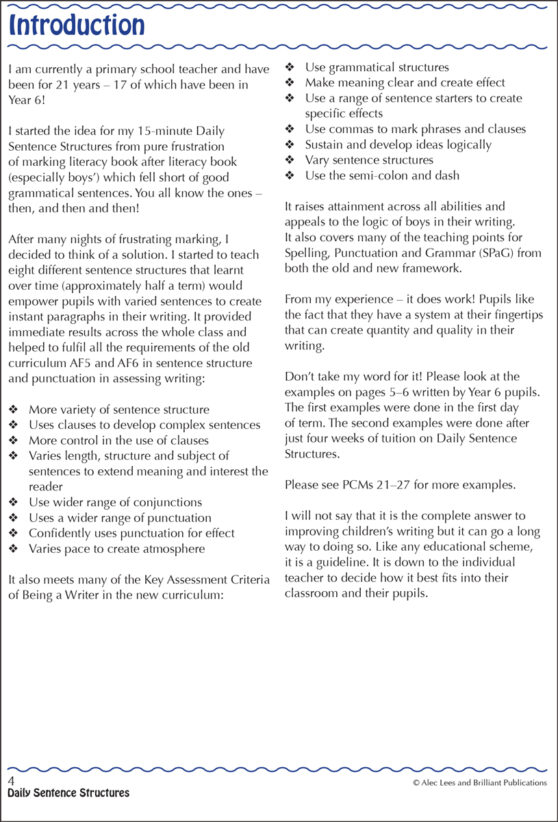 Daily Sentence Structures (2nd edition)