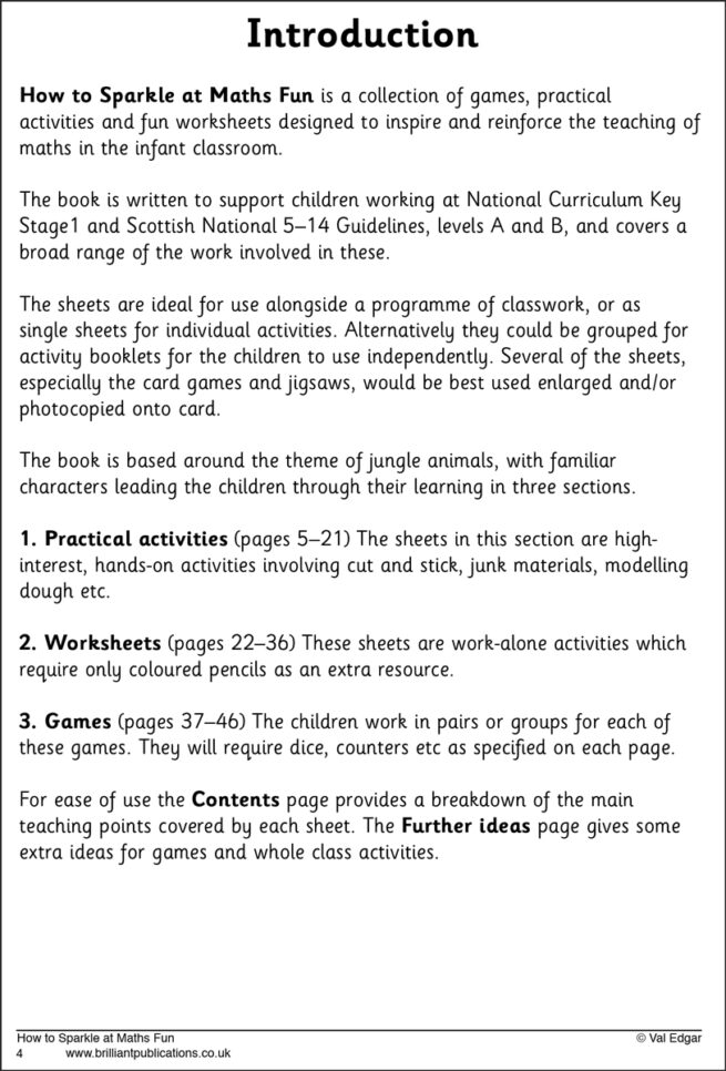 How to Sparkle at Maths Fun - Brilliant Publications