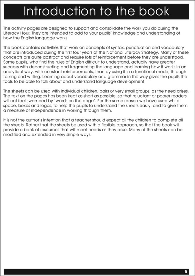 Word Level Work – Vocabulary - Brilliant Publications