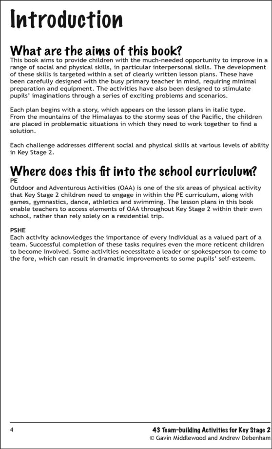 43 Team-building Activities for Key Stage 2