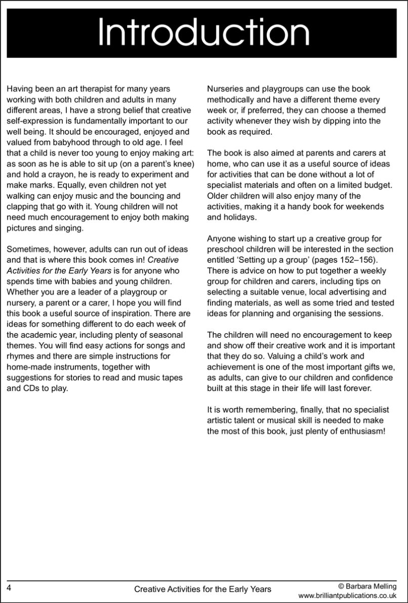 Creative Activities for the Early Years