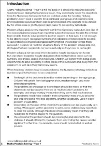 Maths Problem Solving, Year 1