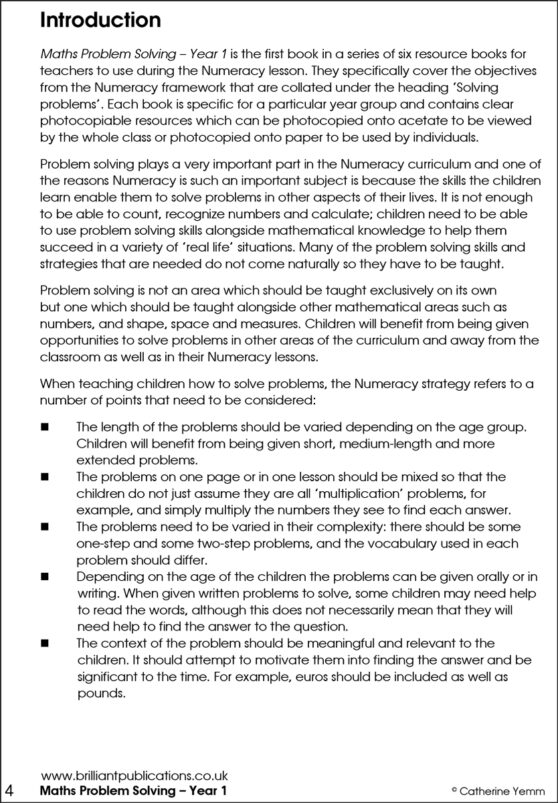 Maths Problem Solving Year 1 Brilliant Publications Maths Problem Solving Year 1 Brilliant Publications