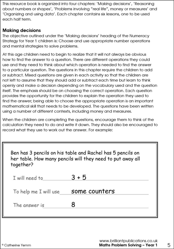 Maths Problem Solving, Year 1