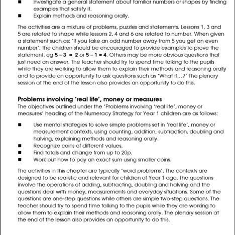 Maths Problem Solving, Year 1