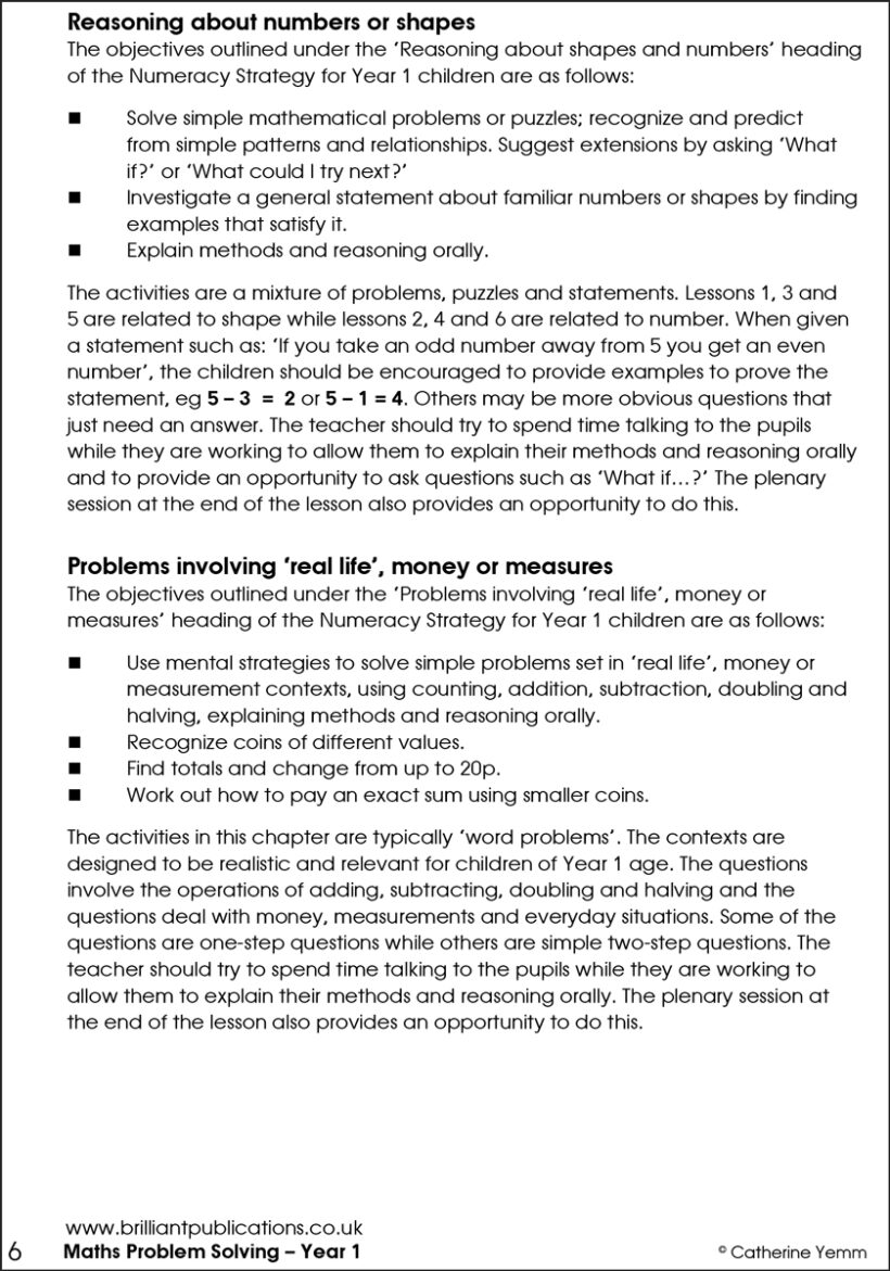 Maths Problem Solving Year 1 Brilliant Publications Maths Problem Solving Year 1 Brilliant Publications