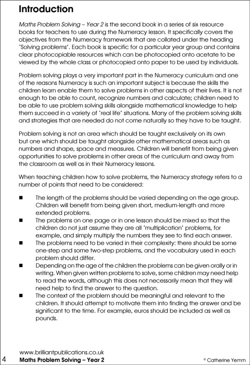 Maths Problem Solving, Year 2