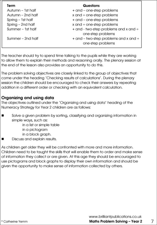 Maths Problem Solving, Year 2