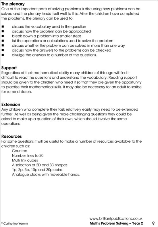 Maths Problem Solving, Year 2