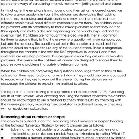 Maths Problem Solving, Year 3