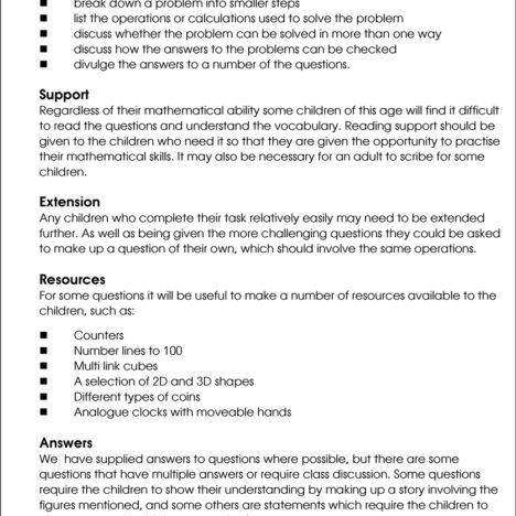 Maths Problem Solving, Year 3