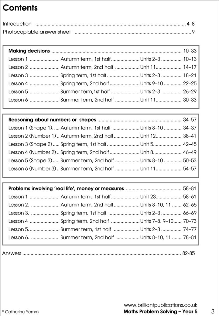 Maths Problem Solving, Year 5