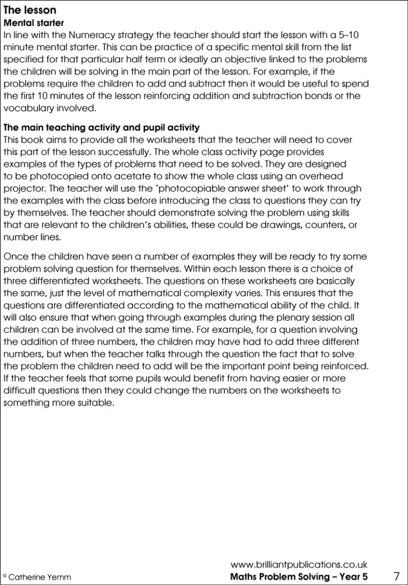 Maths Problem Solving, Year 5