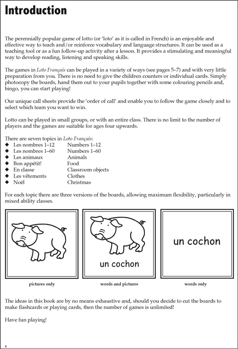 Loto Français – A fun way to reinforce French vocabulary - Brilliant ...