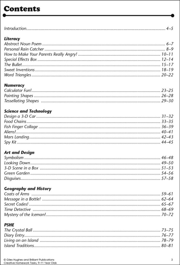 Creative Homework Tasks for 9–11 Year Olds - Brilliant Publications