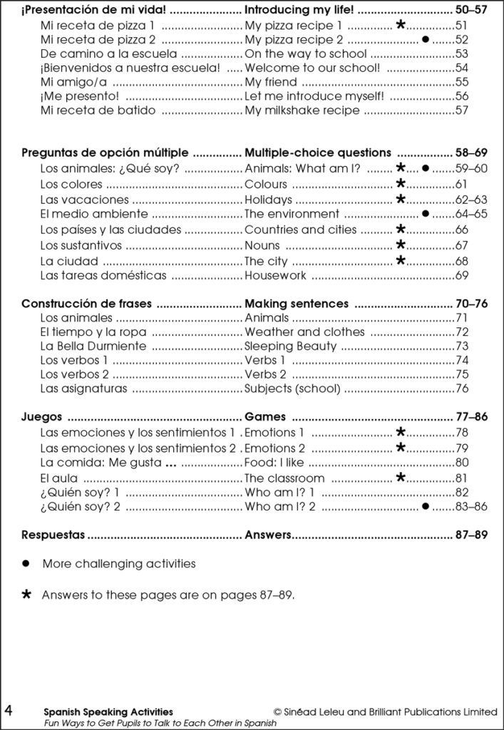 Spanish Speaking Activities: Fun Ways to Get Pupils to Talk to Each ...