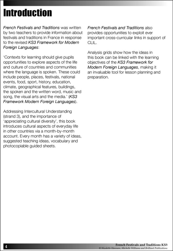 French Festivals and Traditions, KS3: Activities and Teaching Ideas for ...