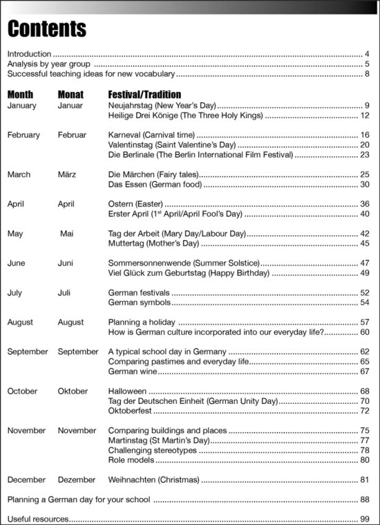 German Festivals and Traditions, KS3: Activities and Teaching Ideas for ...