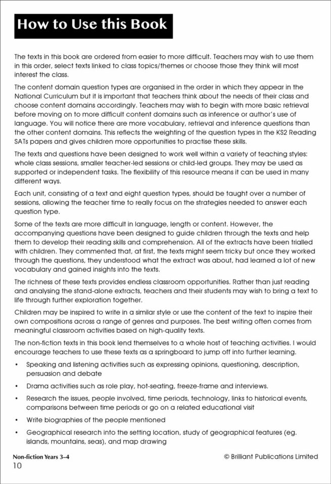Developing Reading Comprehension Skills Years 3–4: Non-fiction