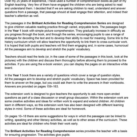 Brilliant Activities for Reading Comprehension, Year 1 (3rd edition)