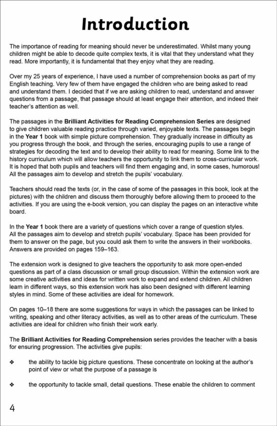 Brilliant Activities For Reading Comprehension Year 1 3rd Edition
