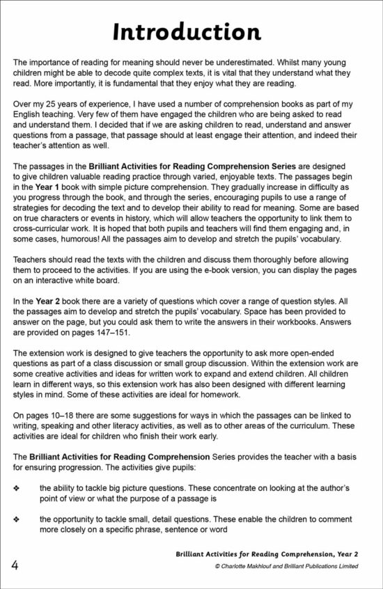 Brilliant Activities for Reading Comprehension, Year 2 (3rd edition)