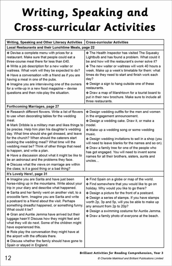 Brilliant Activities for Reading Comprehension, Year 3 (3rd edition)