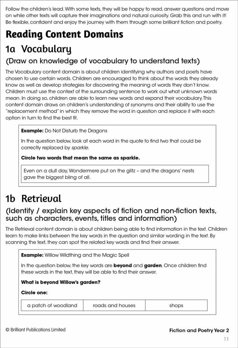 Developing Reading Comprehension Skills Year 2: Fiction and Poetry ...