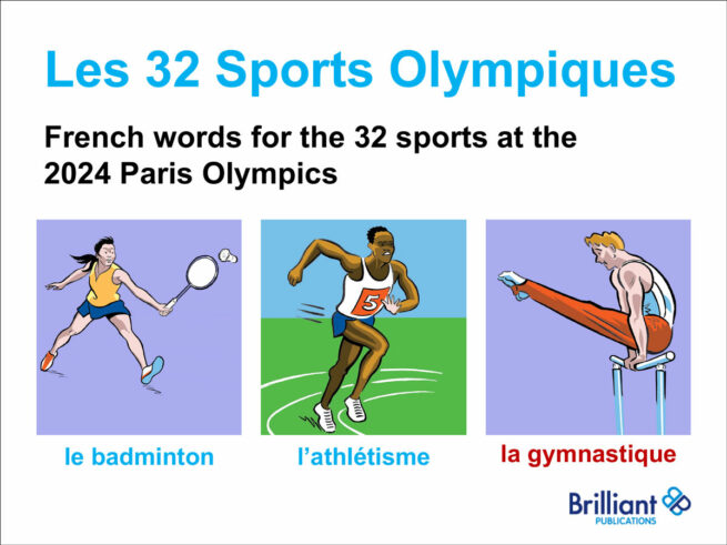 Free PowerPoint of Olympic Sports in French - Brilliant Publications