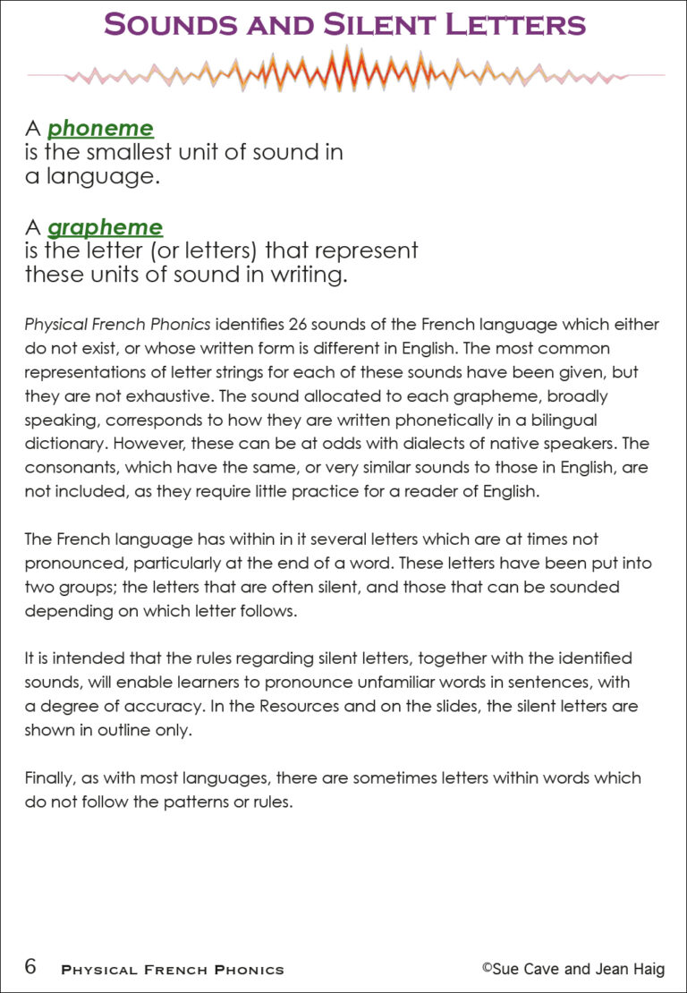 Physical French Phonics – 4th edition